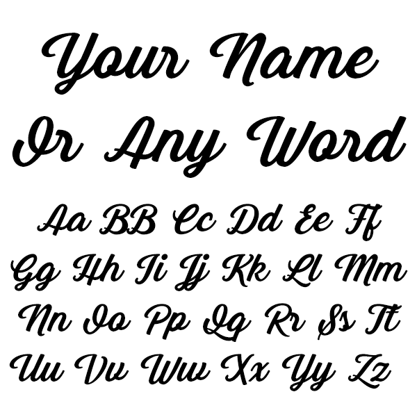 Script Font Personalised Name Vinyl - Font 4 (v2) - Fancy Crafts