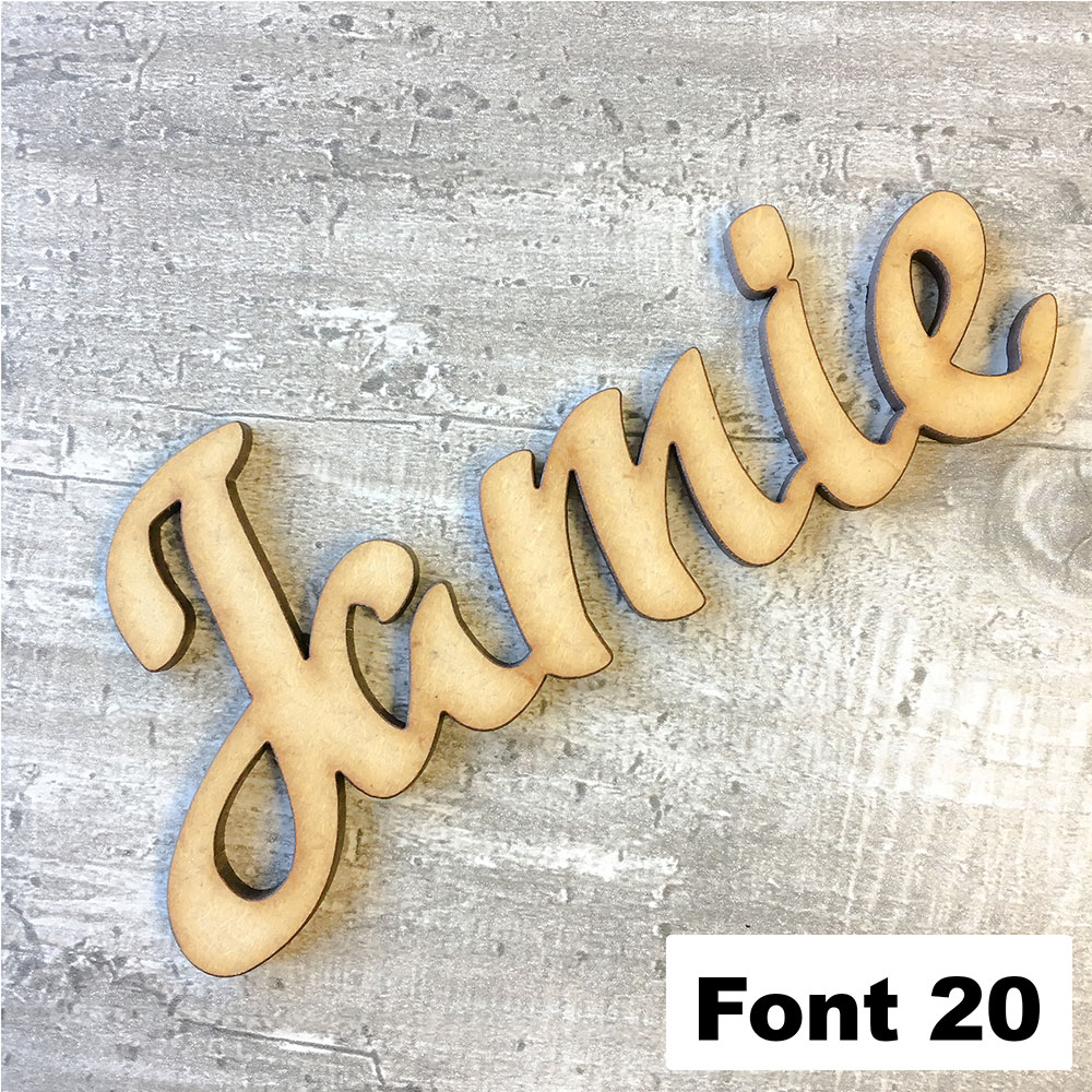 Script Font 20 Wooden Letters (Personalised) - Fancy Crafts