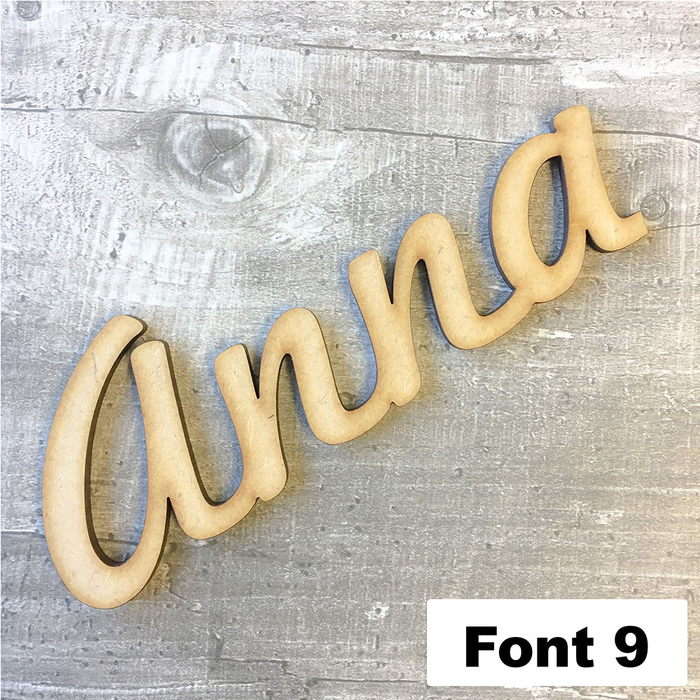Script Font 9 Wooden Letters (Personalised) - Fancy Crafts